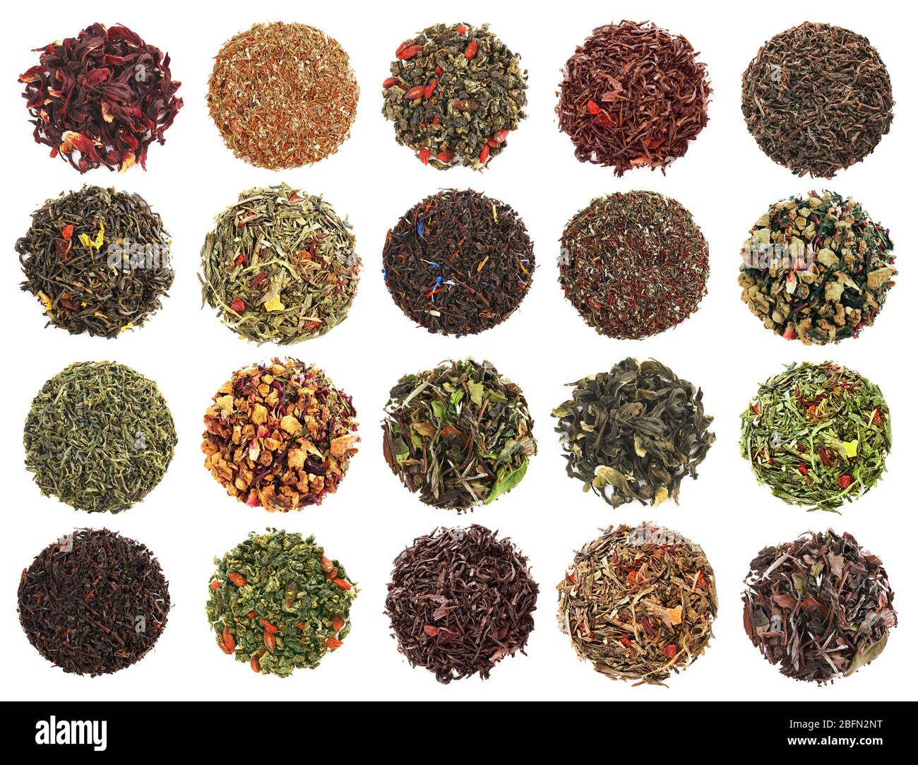 Set of different tea isolated on white Stock Photo - Alamy