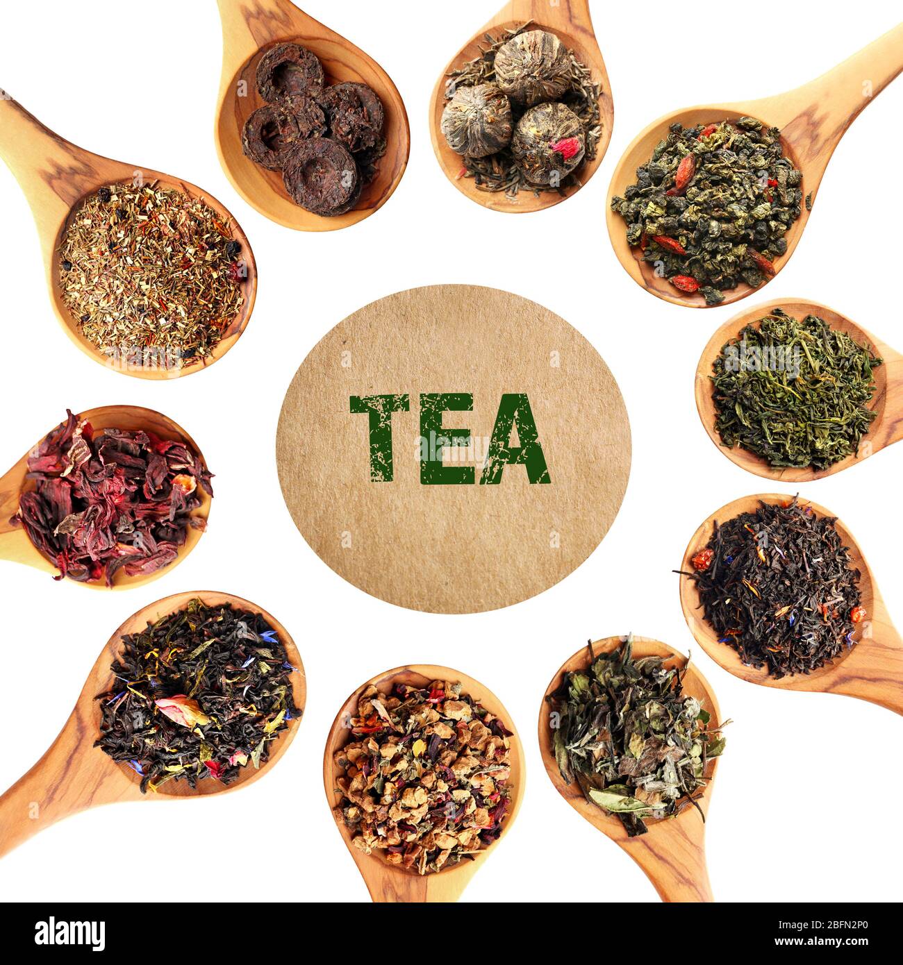 Set of different tea isolated on white Stock Photo - Alamy