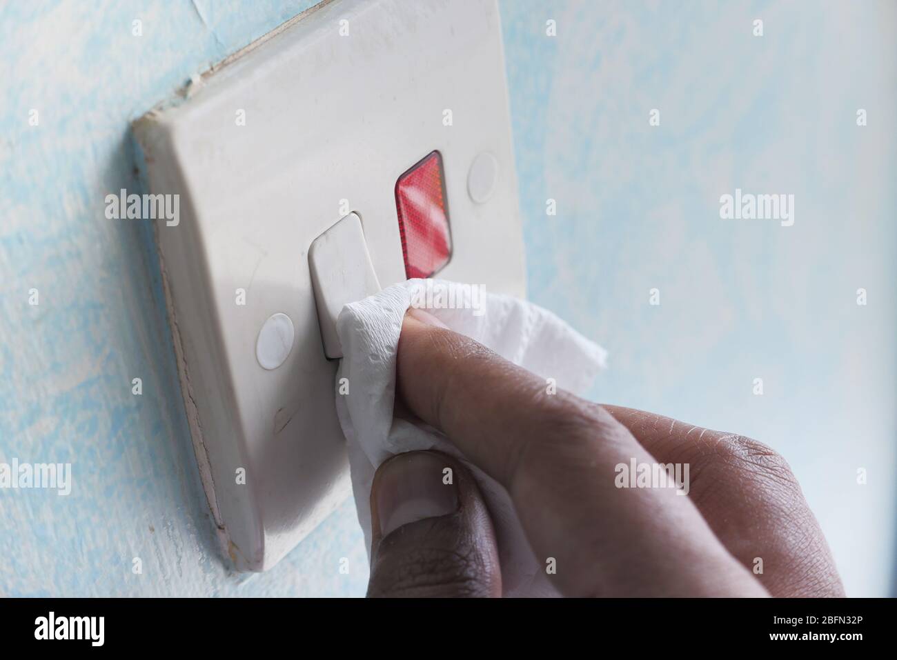 clean and disinfect light switches, close up Stock Photo - Alamy