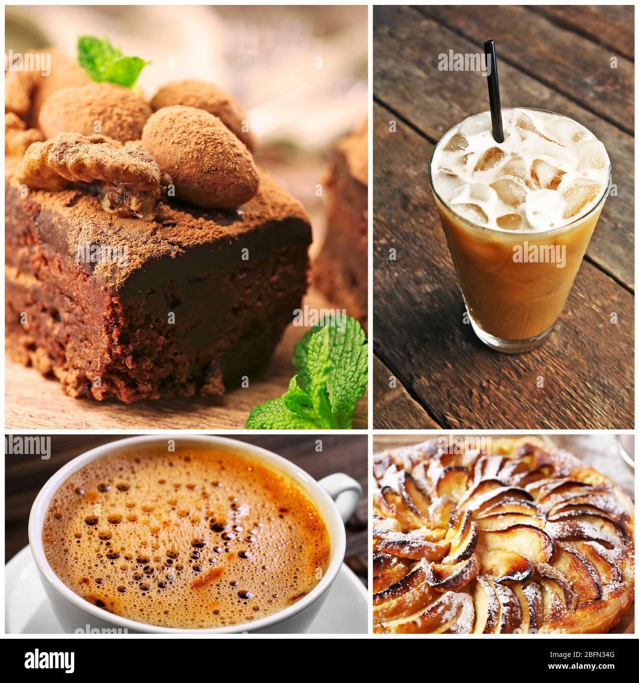 Coffee, themed collage Stock Photo - Alamy