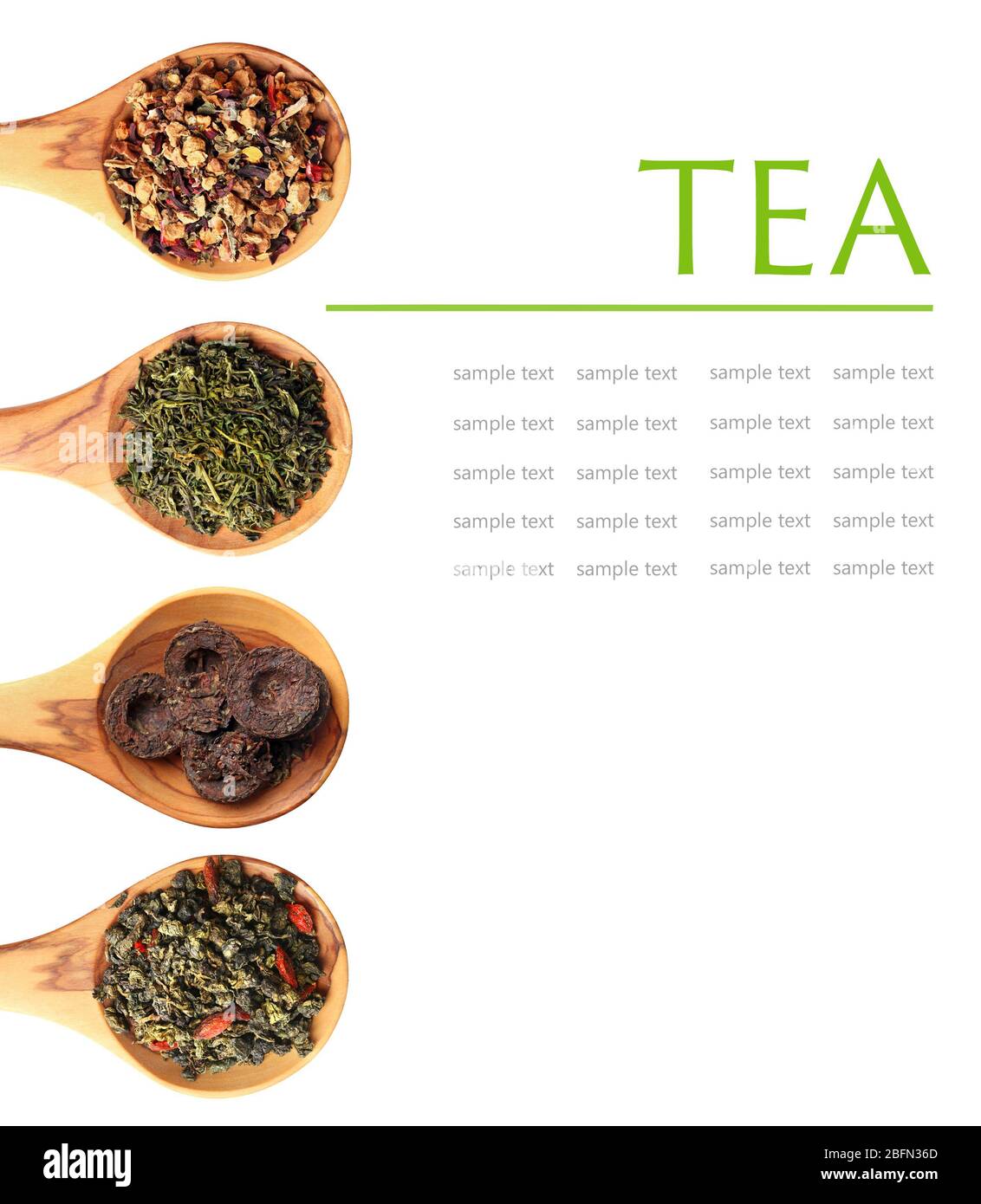 Set of different tea isolated on white Stock Photo - Alamy
