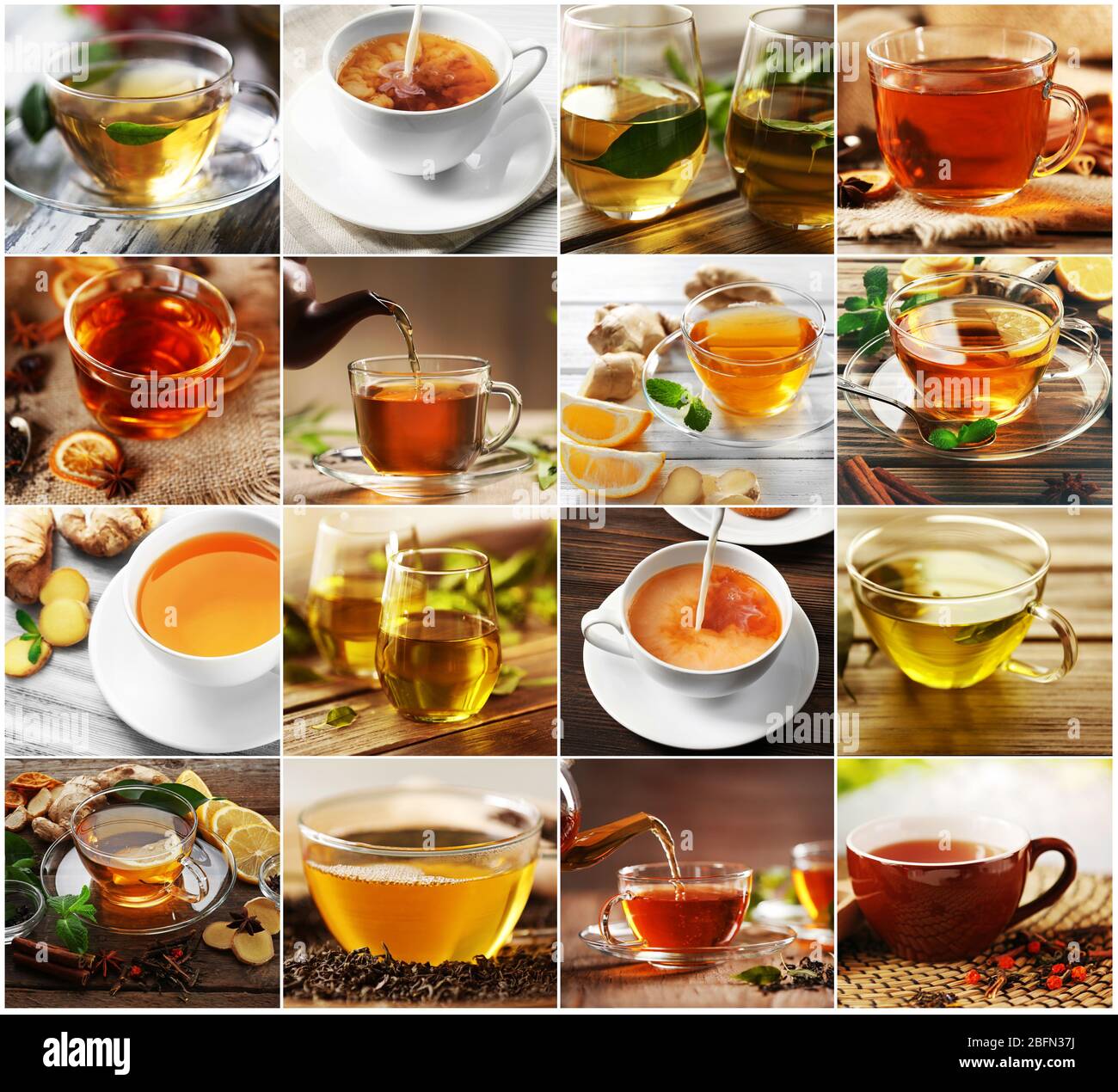 Set of different tea Stock Photo - Alamy