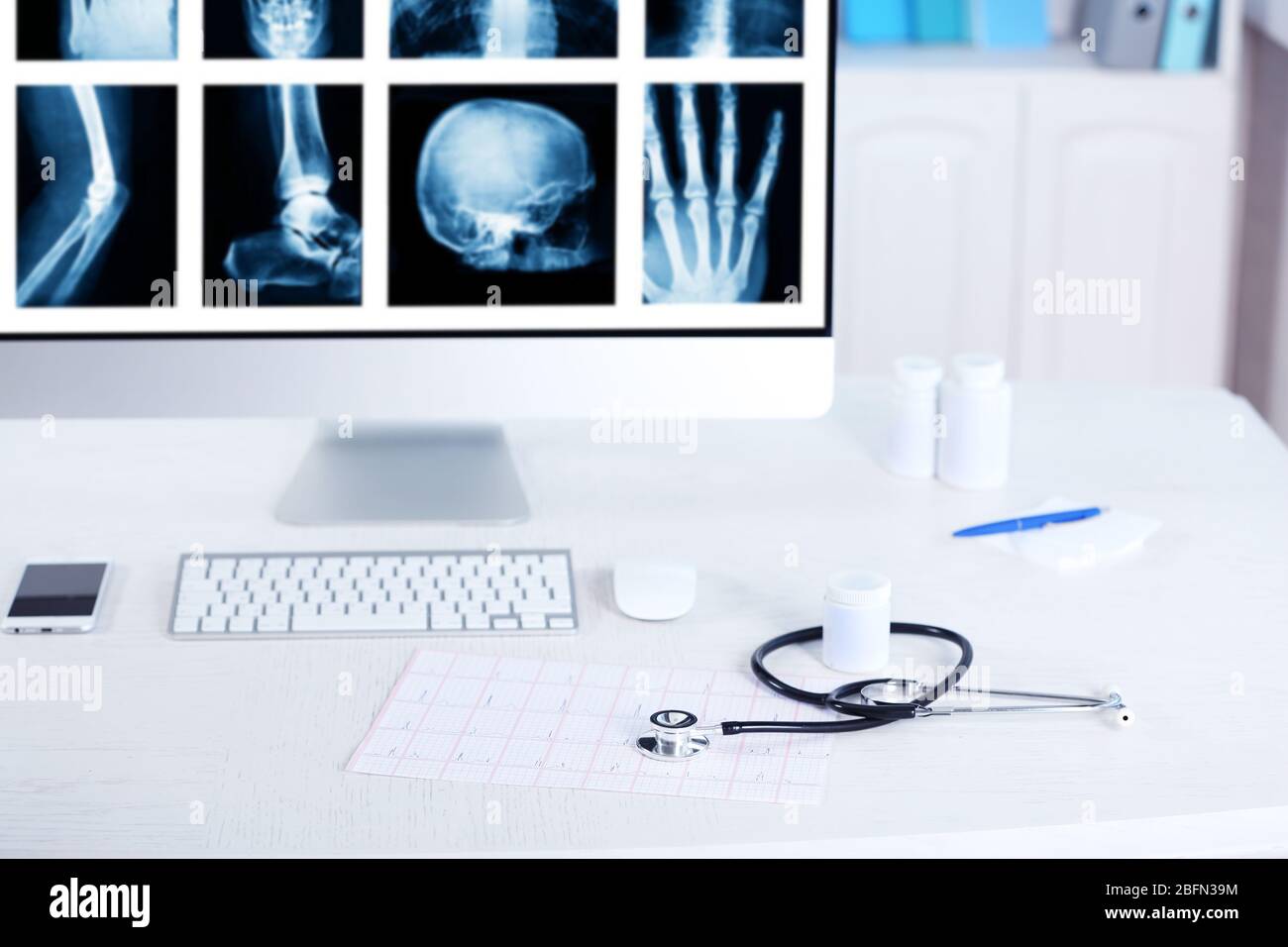 Doctor workplace in office Stock Photo - Alamy