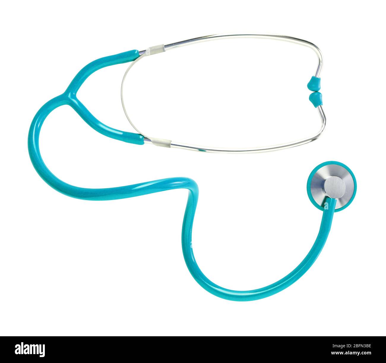 Blue medical stethoscope isolated on white Stock Photo - Alamy