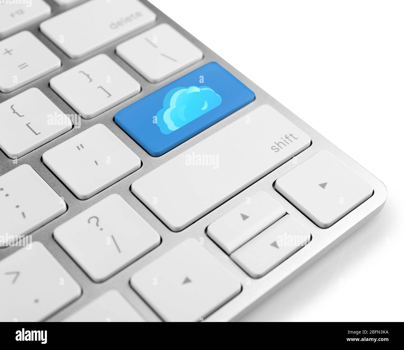 Cloud on computer keyboard. Cloud storage concept Stock Photo - Alamy
