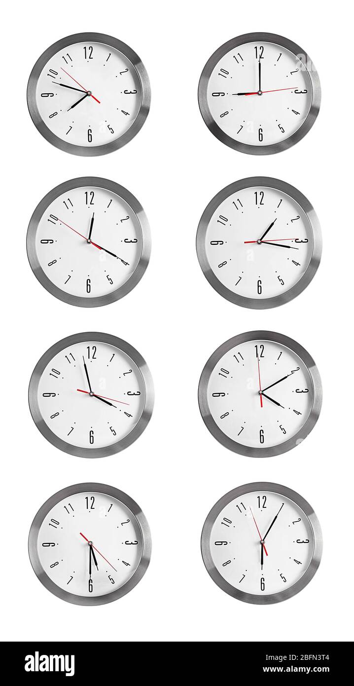 Collage round wall clocks hi-res stock photography and images - Alamy