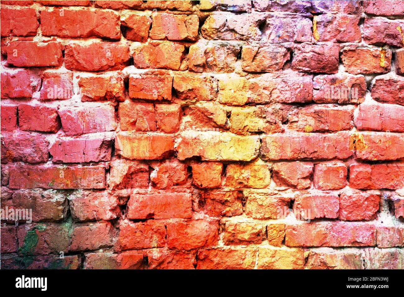 Colorful brick wall background Stock Photo - Alamy