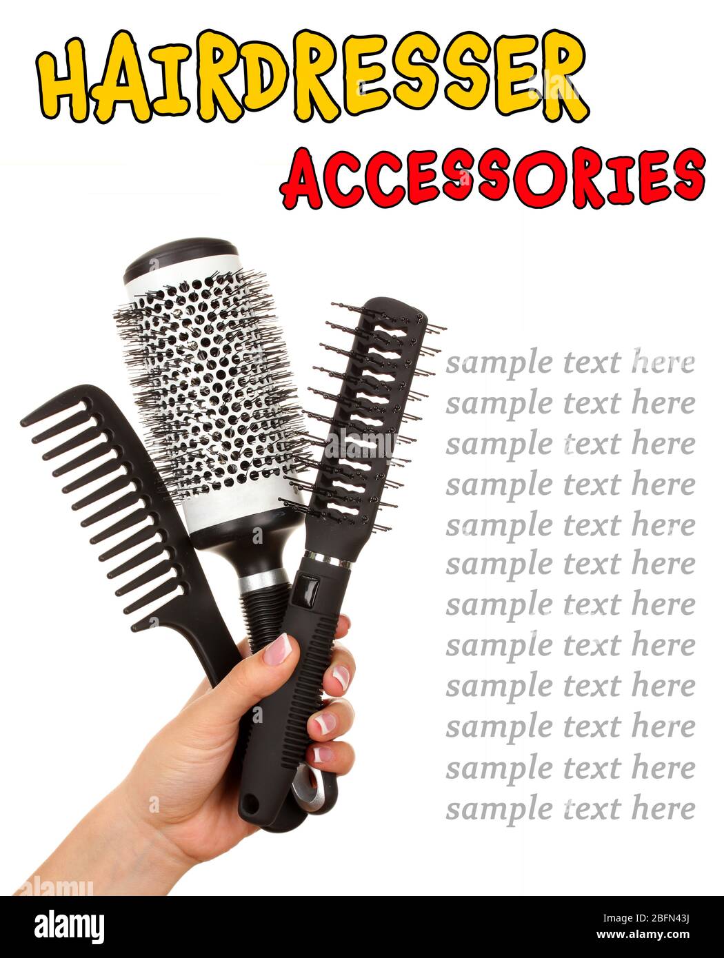 Three combs in female hand, isolated on white Stock Photo - Alamy