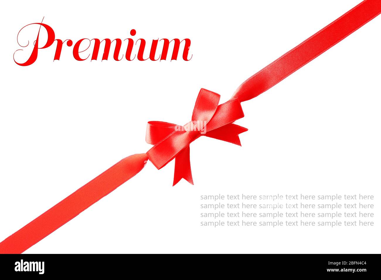 Diagonal ribbon with bow, isolated on white Stock Photo - Alamy