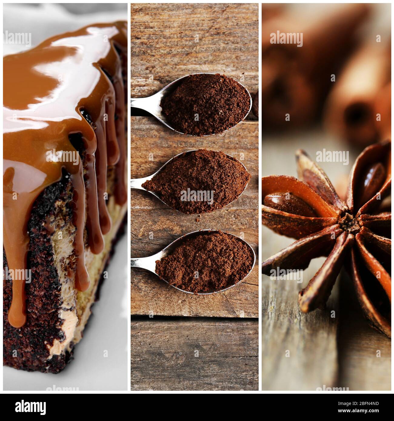 Coffee, themed collage Stock Photo - Alamy