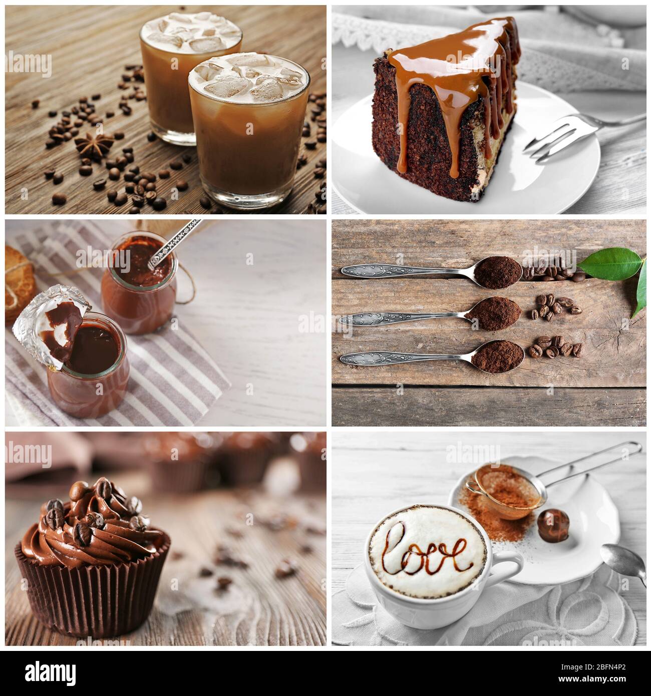 Coffee, themed collage Stock Photo - Alamy