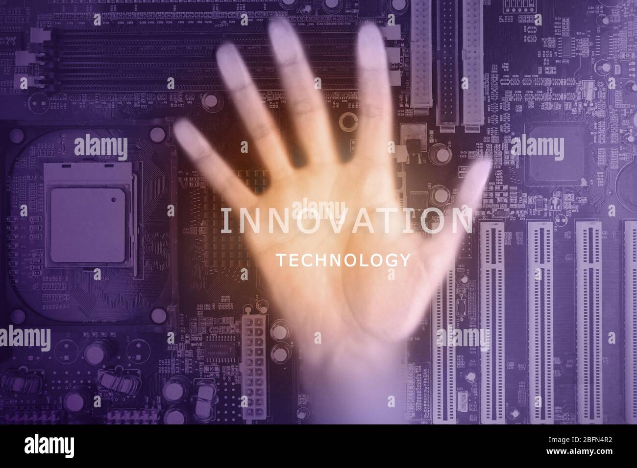 Future technology concept integrates electronics and bio-technologies ...