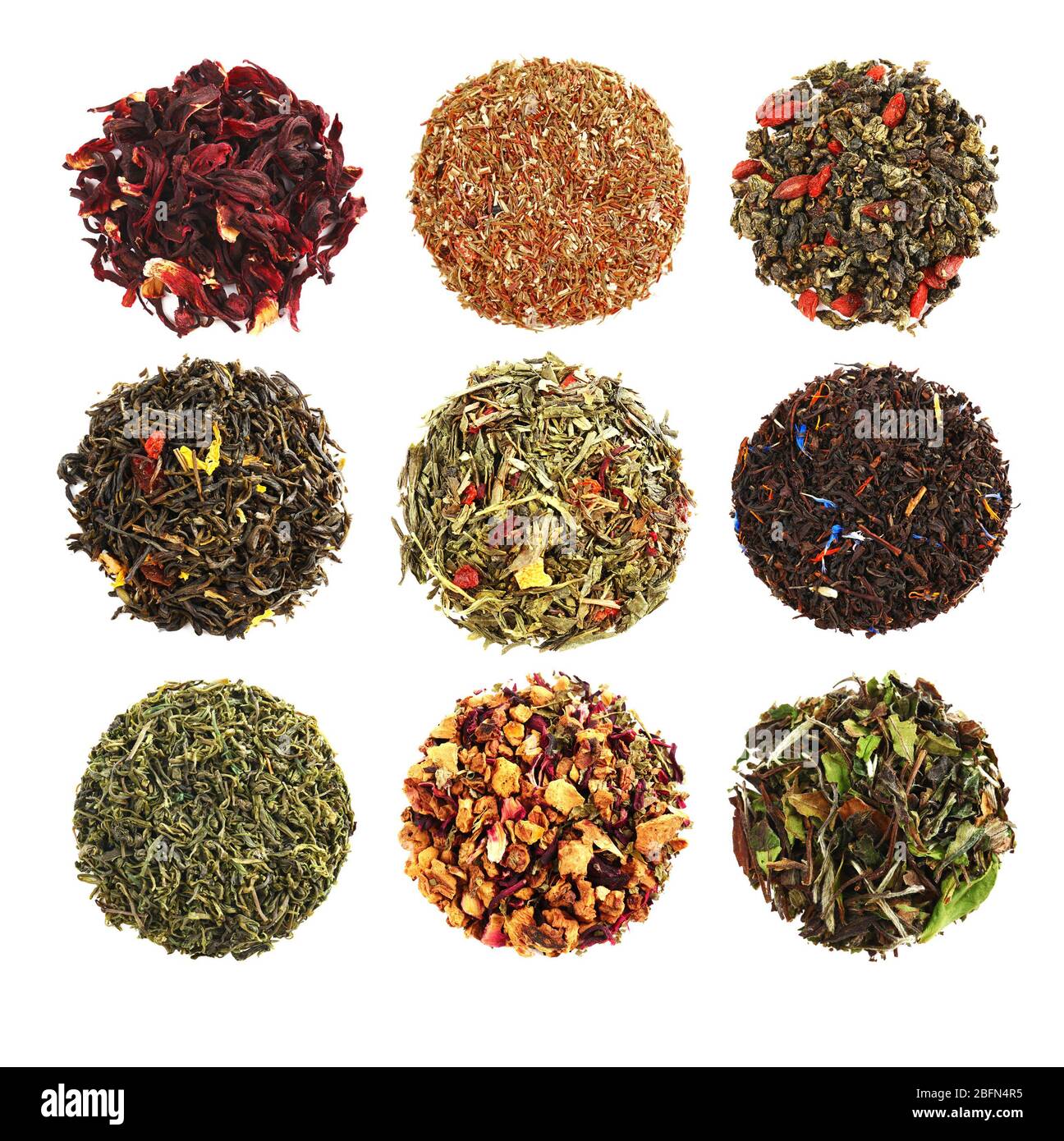 Set of different tea isolated on white Stock Photo - Alamy