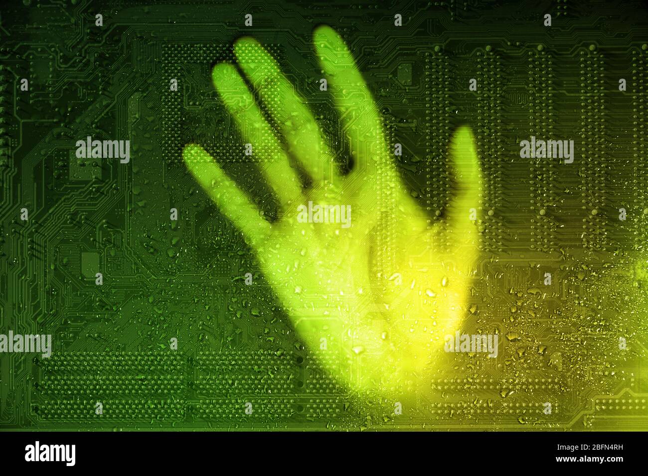 Future technology concept integrates electronics and bio-technologies ...