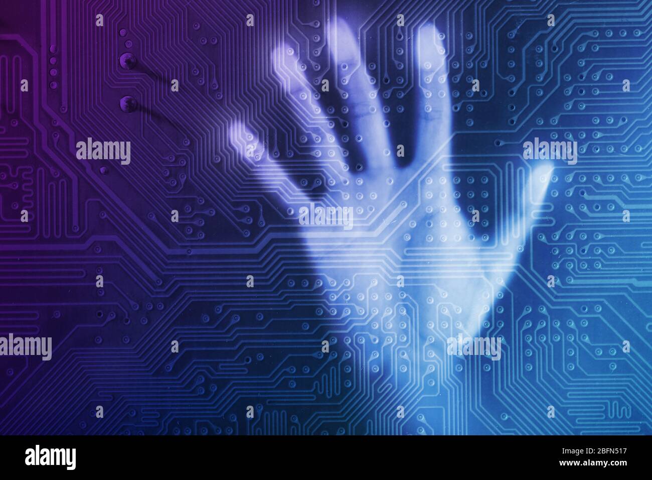 Future technology concept integrates electronics and bio-technologies ...