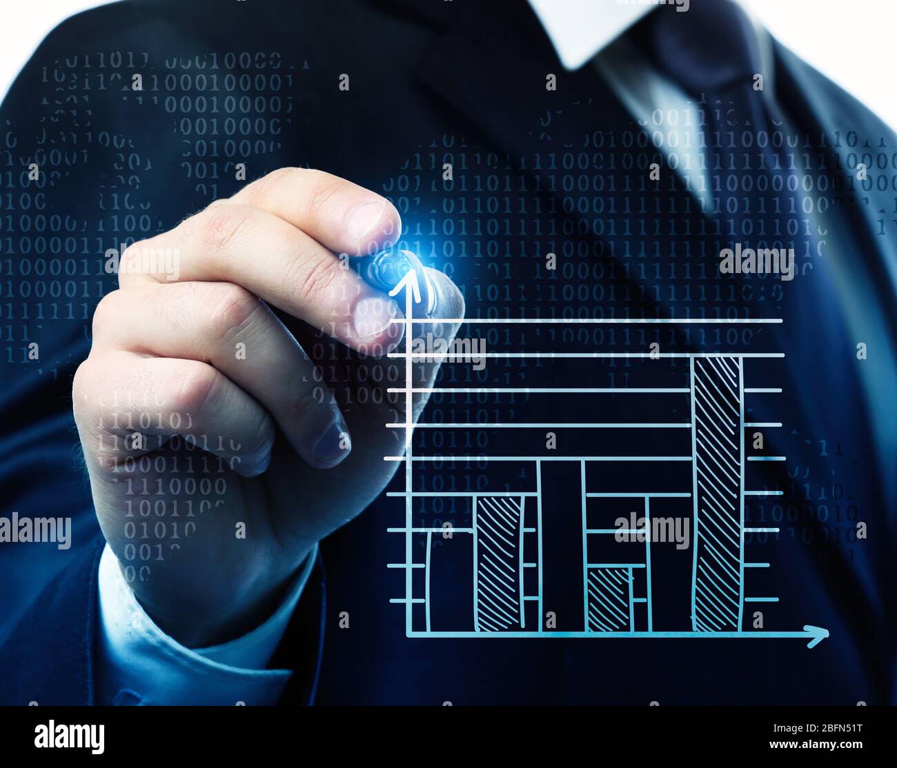 Financial analysis with charts. Concept of modern business technology ...