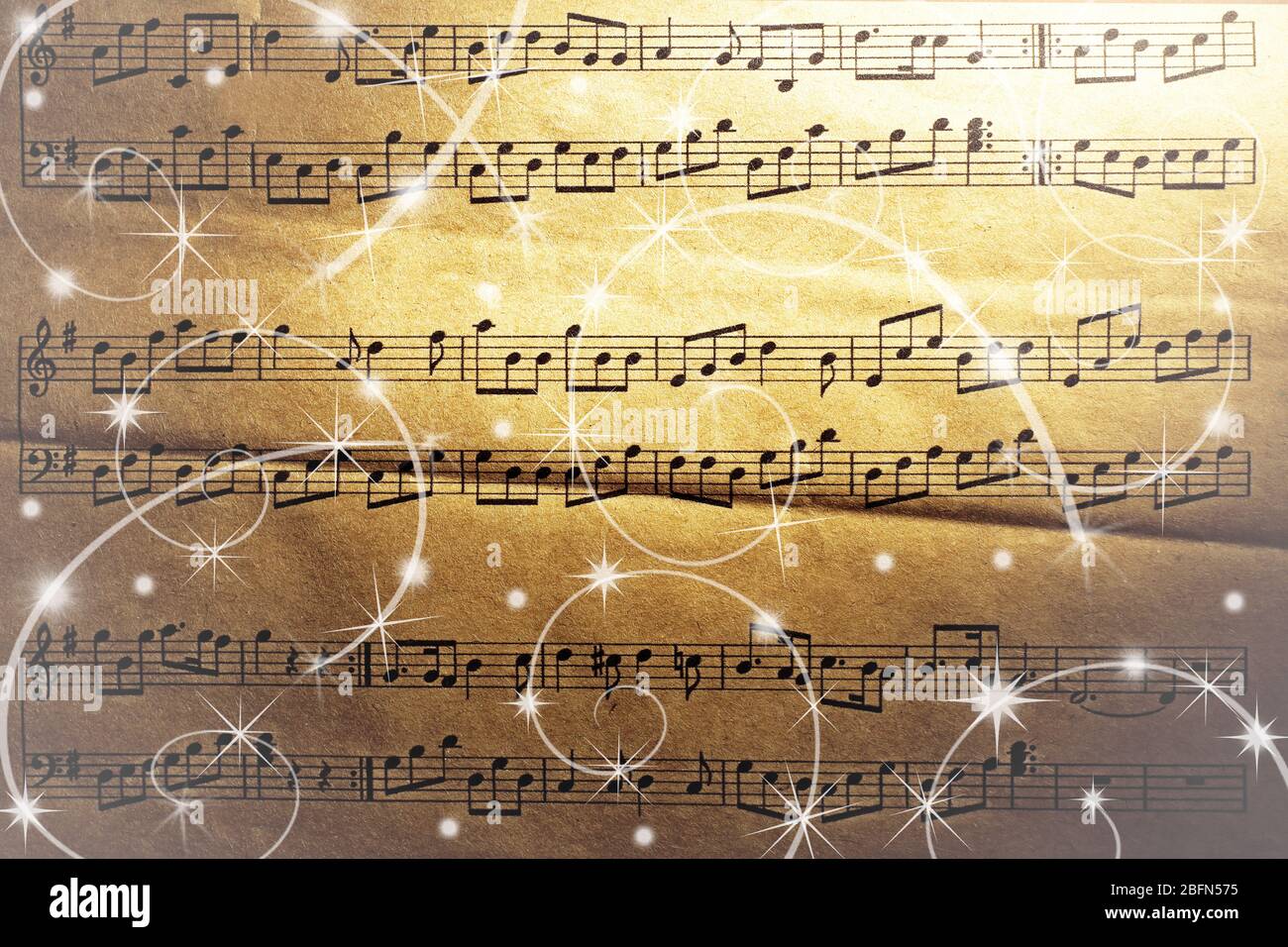 Music sheet background with snow effect Stock Photo - Alamy