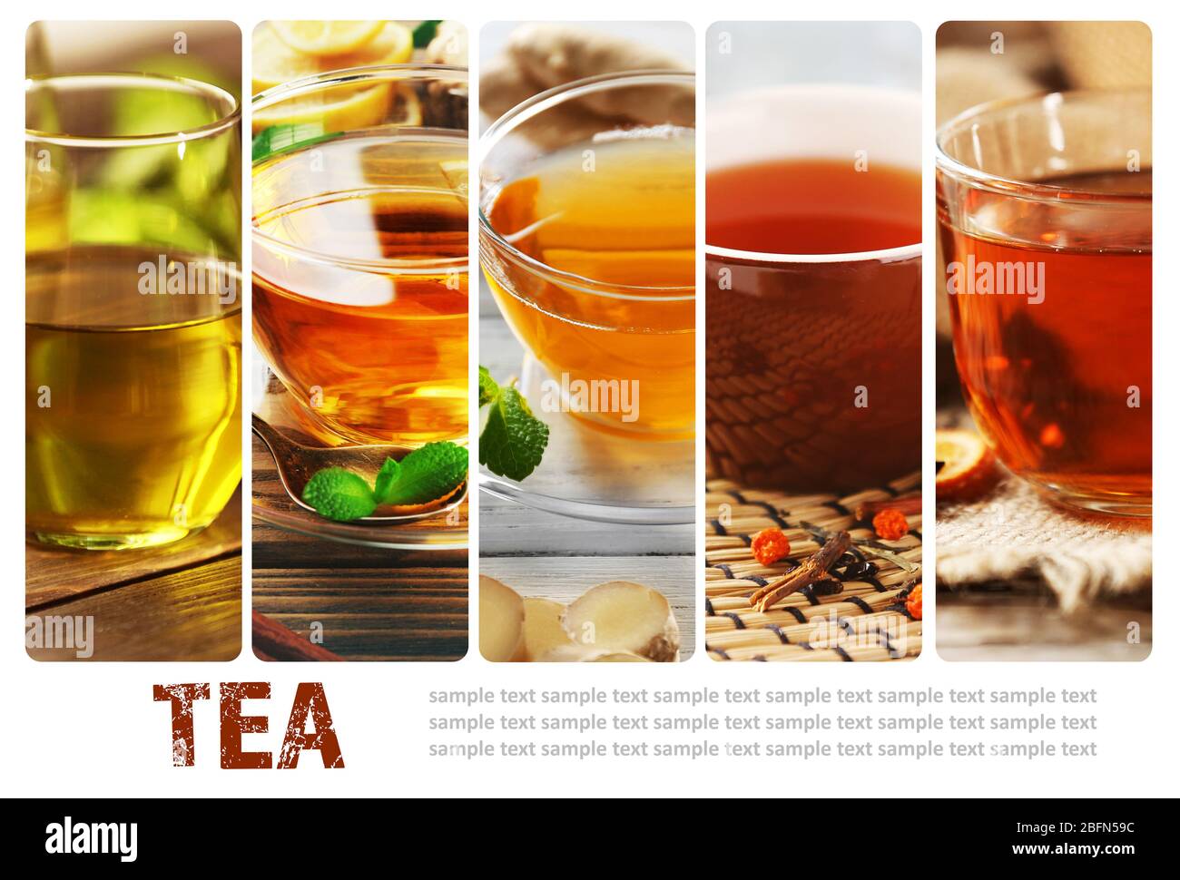 Set of different tea Stock Photo - Alamy