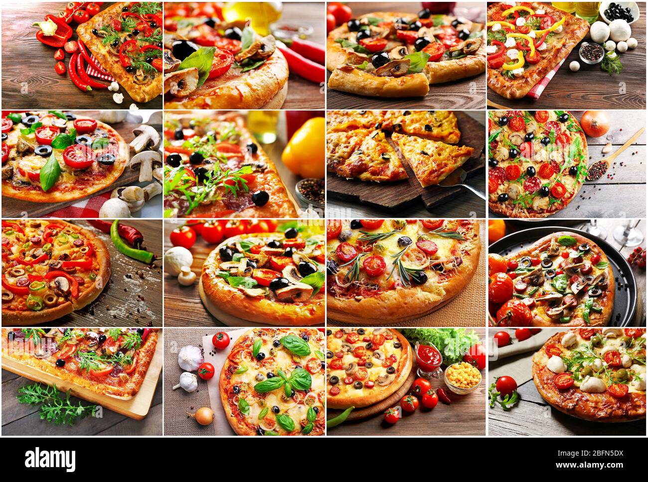 Set of different pizza Stock Photo - Alamy