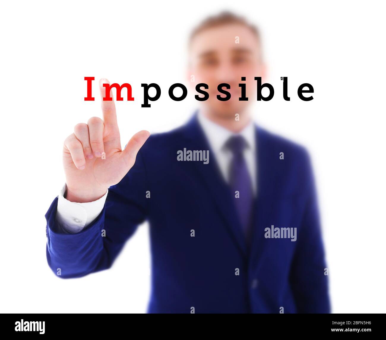 Human hand turning word impossible into possible Stock Photo - Alamy