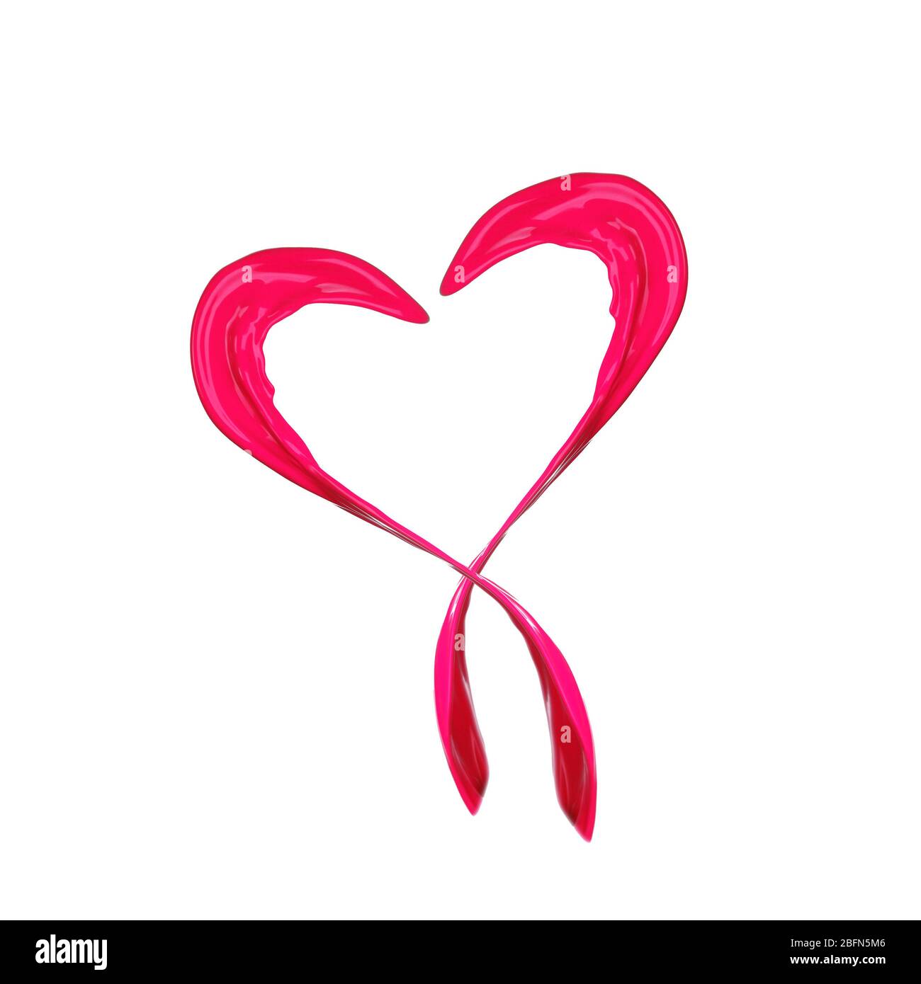 Pink heart made of paint splash isolated on white Stock Photo - Alamy