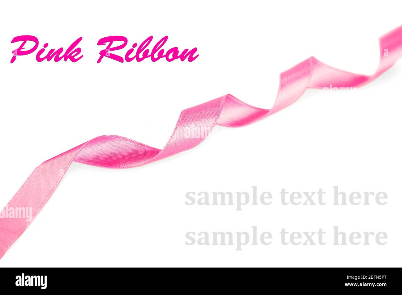 Pink curly ribbon isolated on white Stock Photo - Alamy