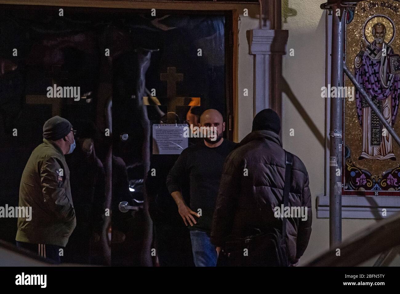 NEW YORK, NEW YORK - APRIL 18, 2020: Orthodox Christian followers ...
