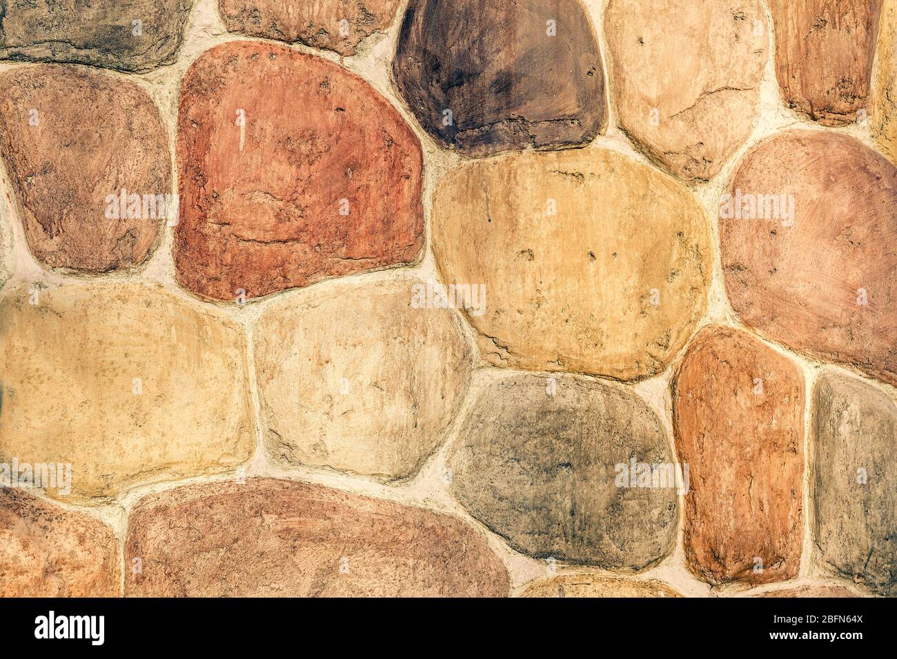 Stone wall rounded stones hi-res stock photography and images - Alamy