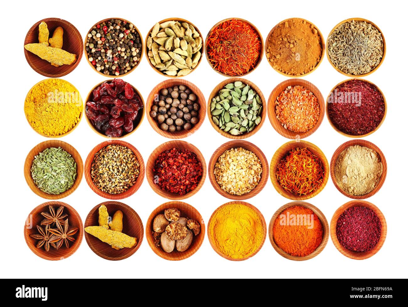 Set of different spices, isolated on white Stock Photo - Alamy