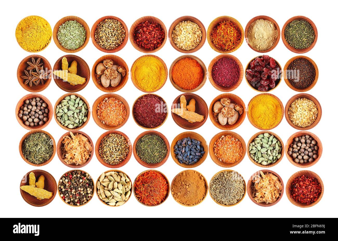 Set of different spices, isolated on white Stock Photo - Alamy