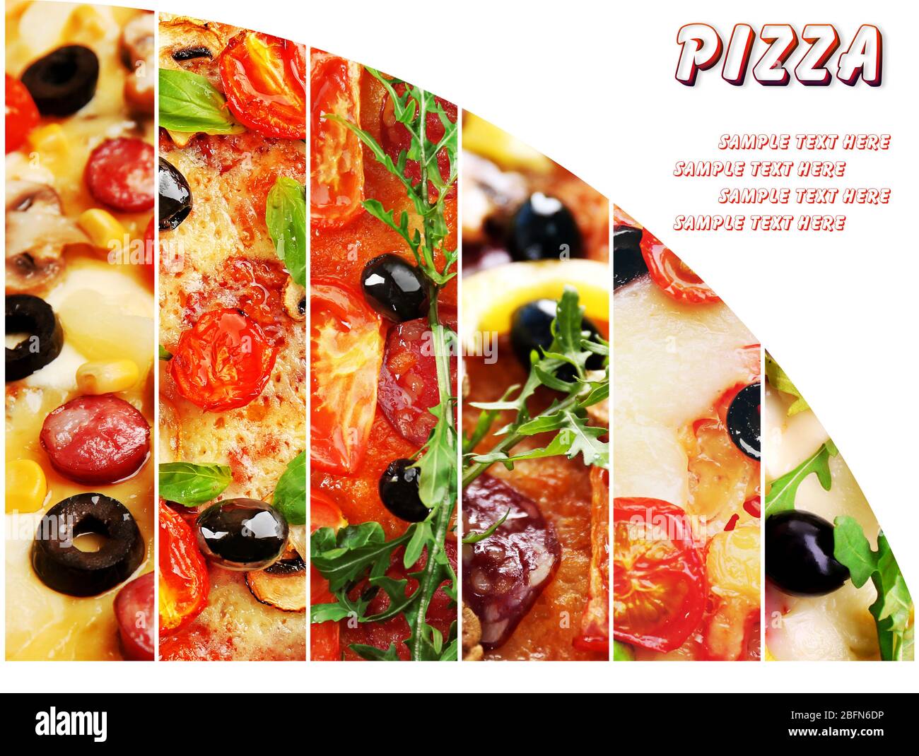 Different pizza's closeup in collage Stock Photo - Alamy