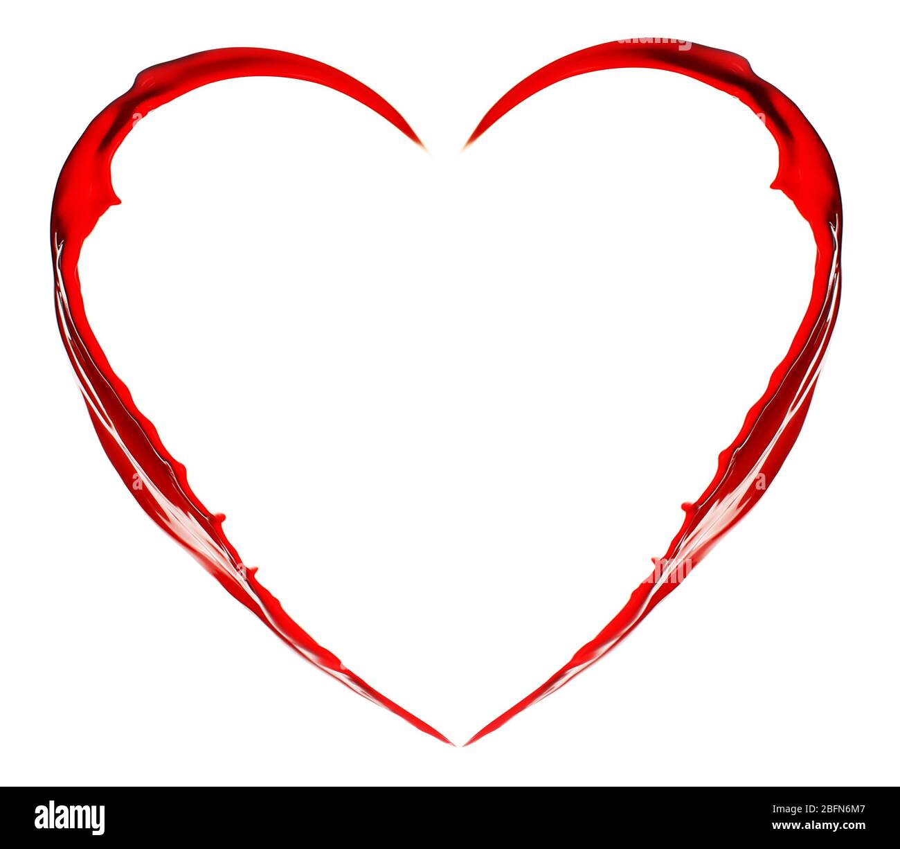Red heart made of paint splash isolated on white Stock Photo - Alamy