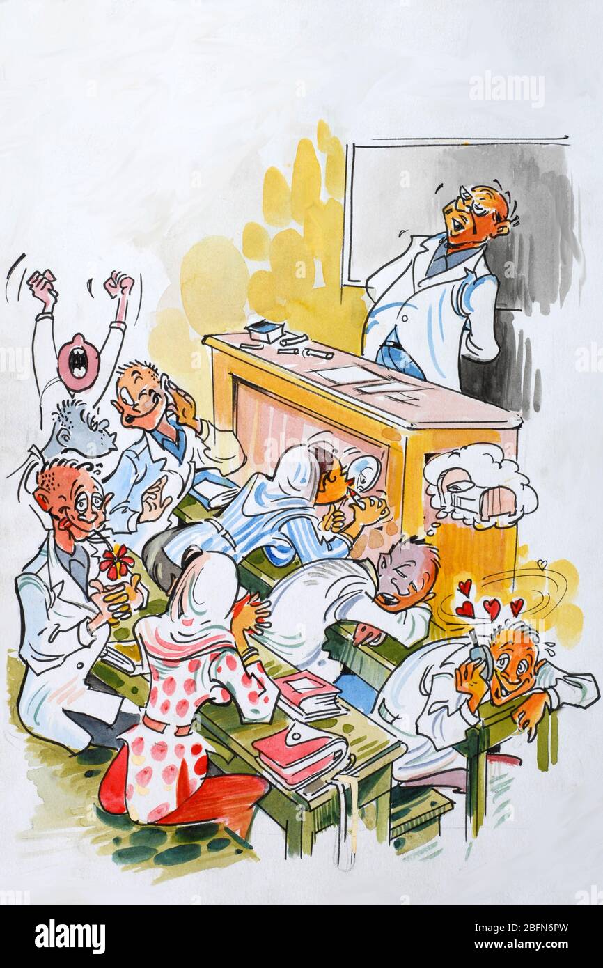 Teacher cartoons hi-res stock photography and images - Alamy