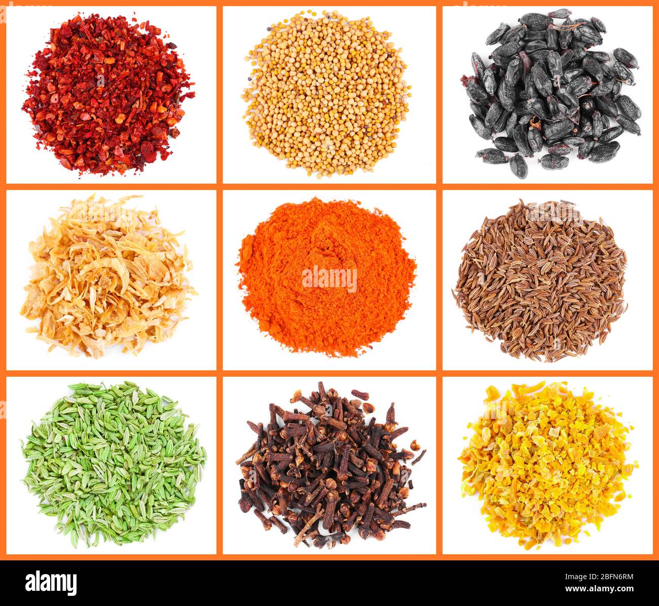 Set of different spices, isolated on white Stock Photo - Alamy