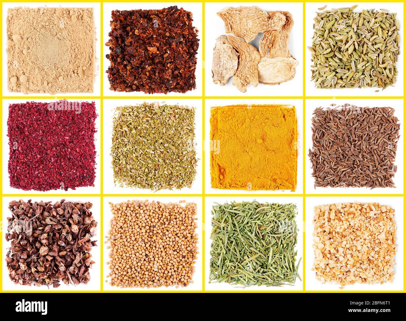 Set of different spices, isolated on white Stock Photo - Alamy