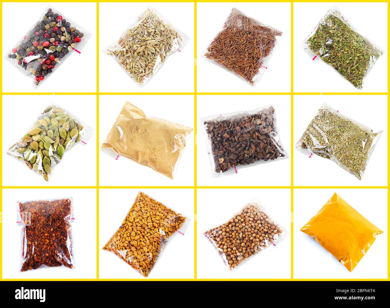 Set of different spices, isolated on white Stock Photo - Alamy