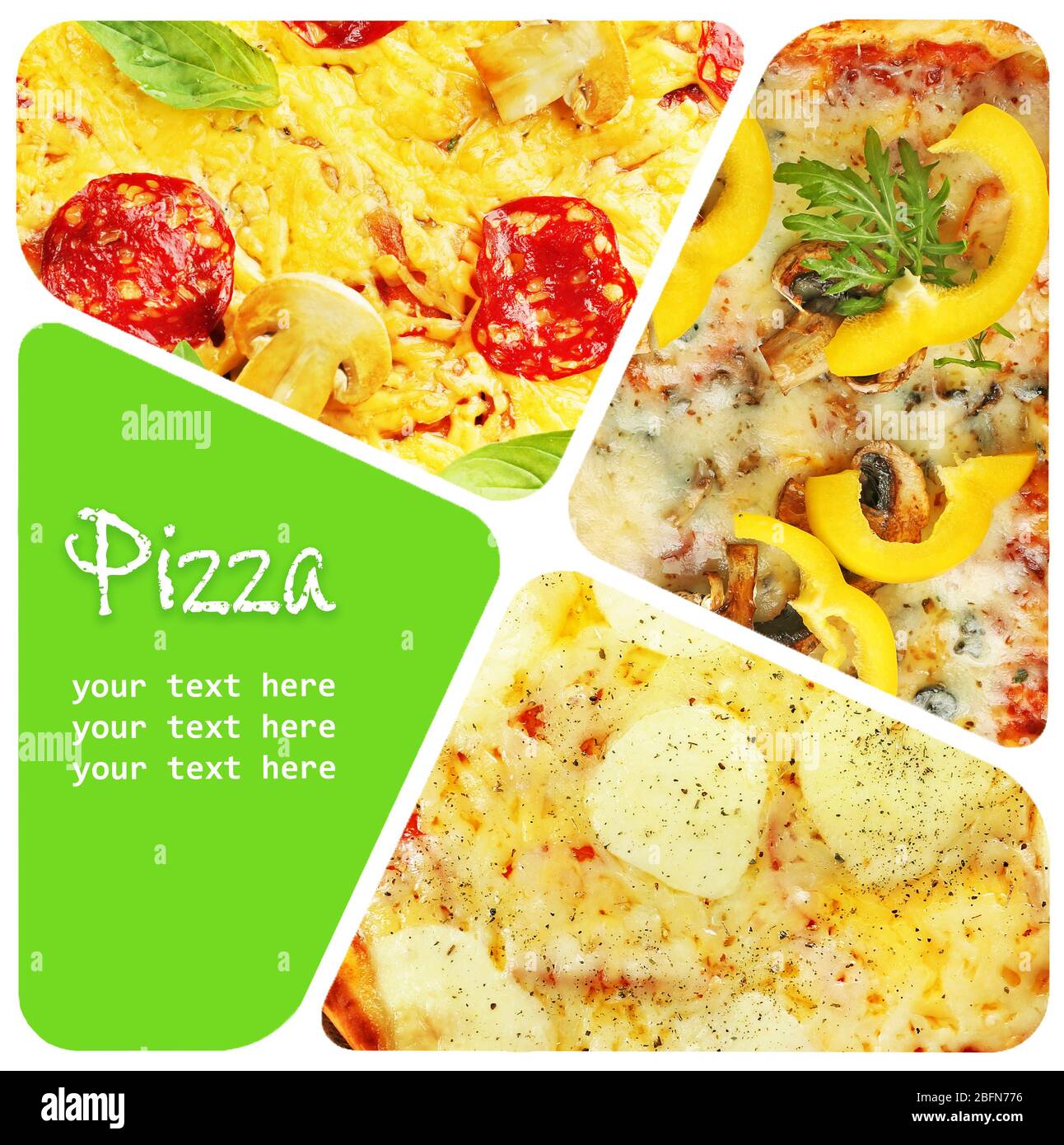 Different italian pizzas fresh Cut Out Stock Images & Pictures - Alamy