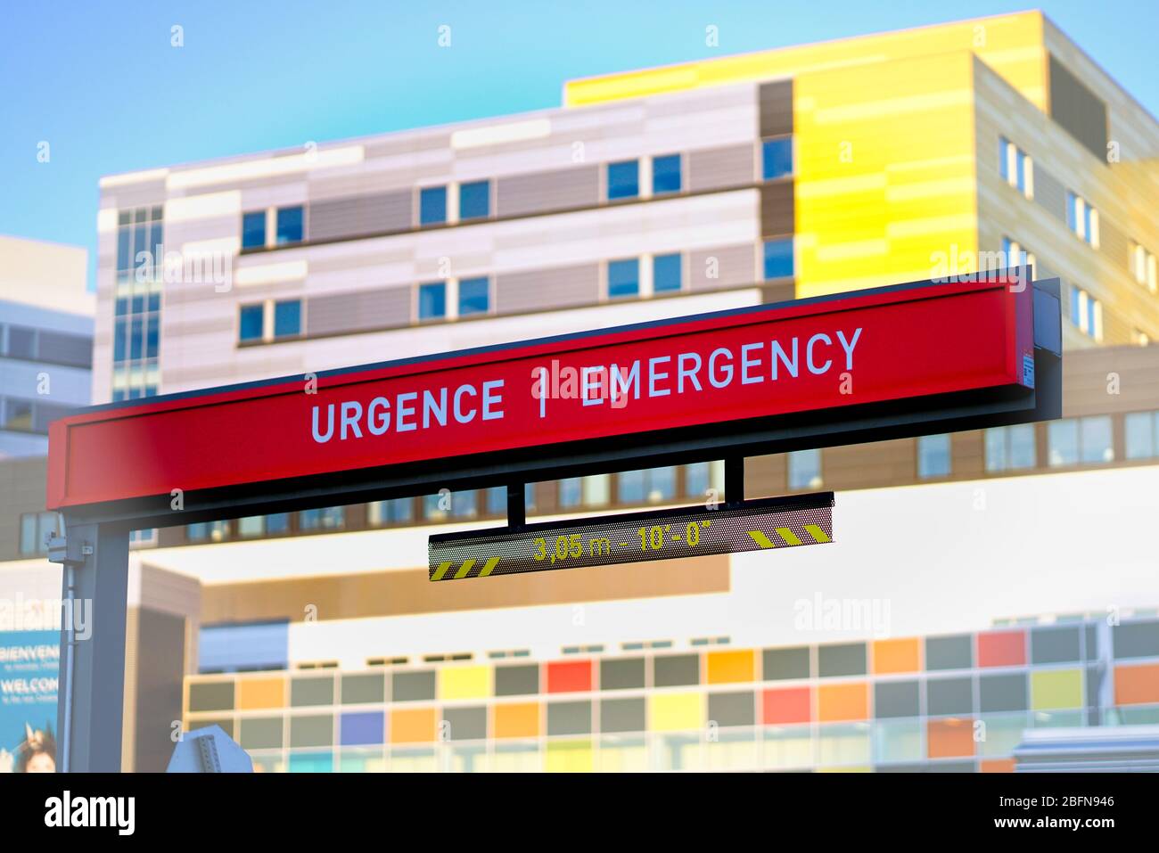 Montreal,Quebec,Canada,April 18, 2020.Hospital emergency signs.Credit ...