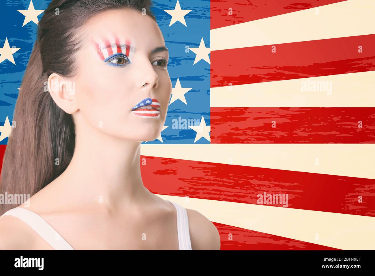 American Flag Eye Makeup