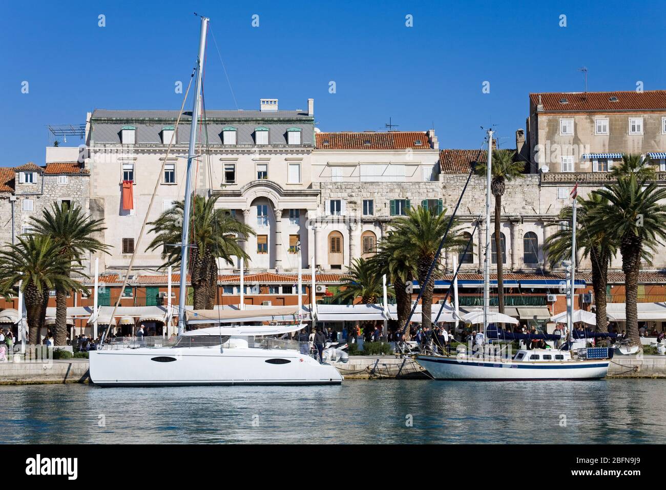 Yachts moored by the Riva, Split, Croatia, Europe Stock Photo - Alamy