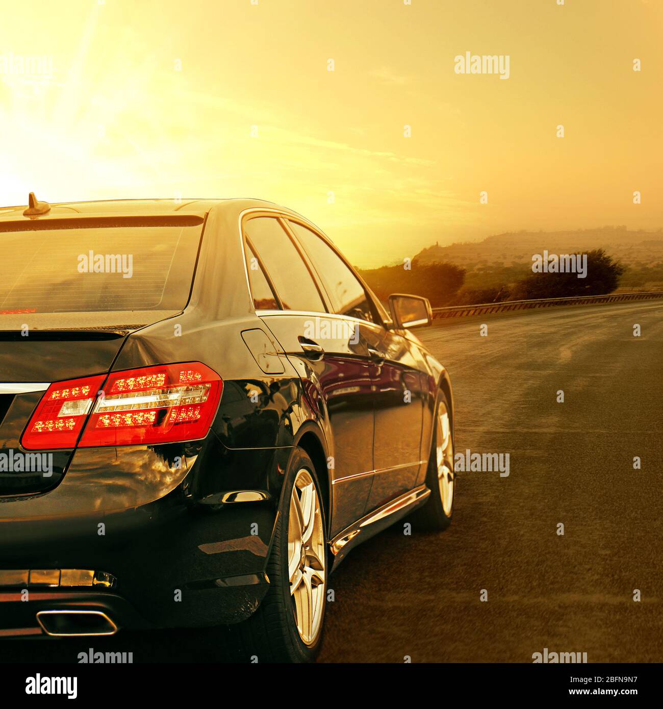 Car driving fast on road hi-res stock photography and images - Alamy