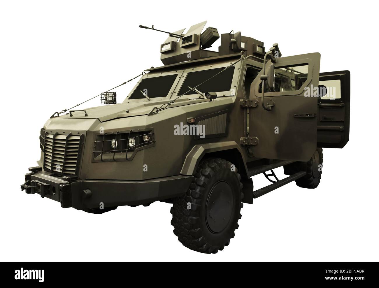 Military machine on white background Stock Photo - Alamy