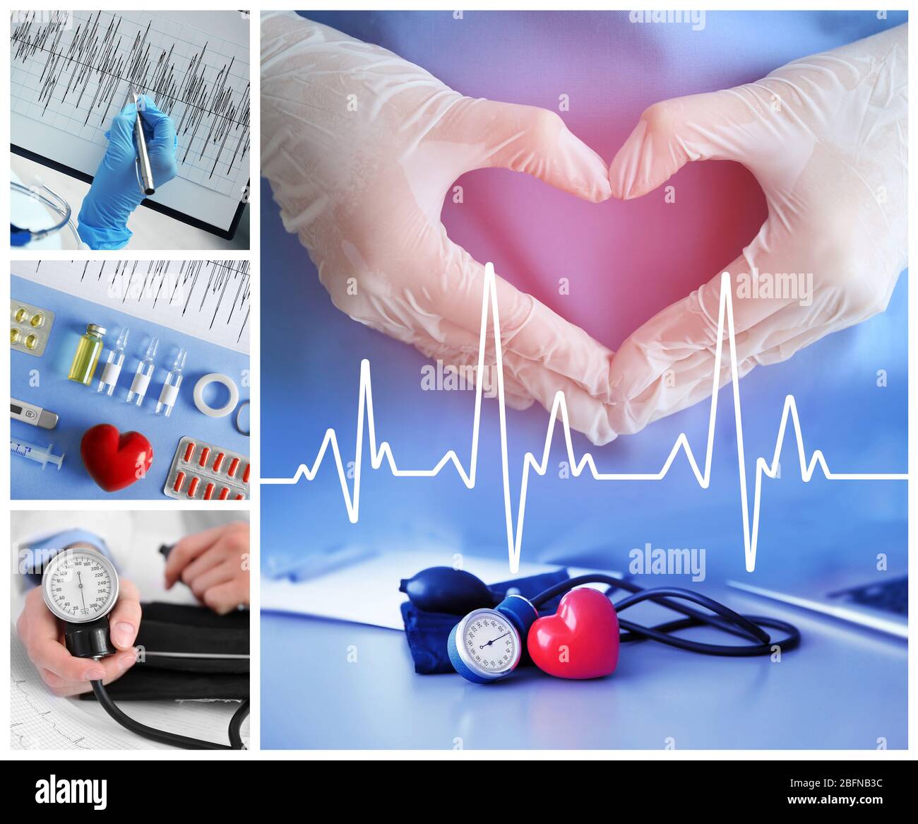 Cardiology collage. Medicine and health care concept Stock Photo - Alamy