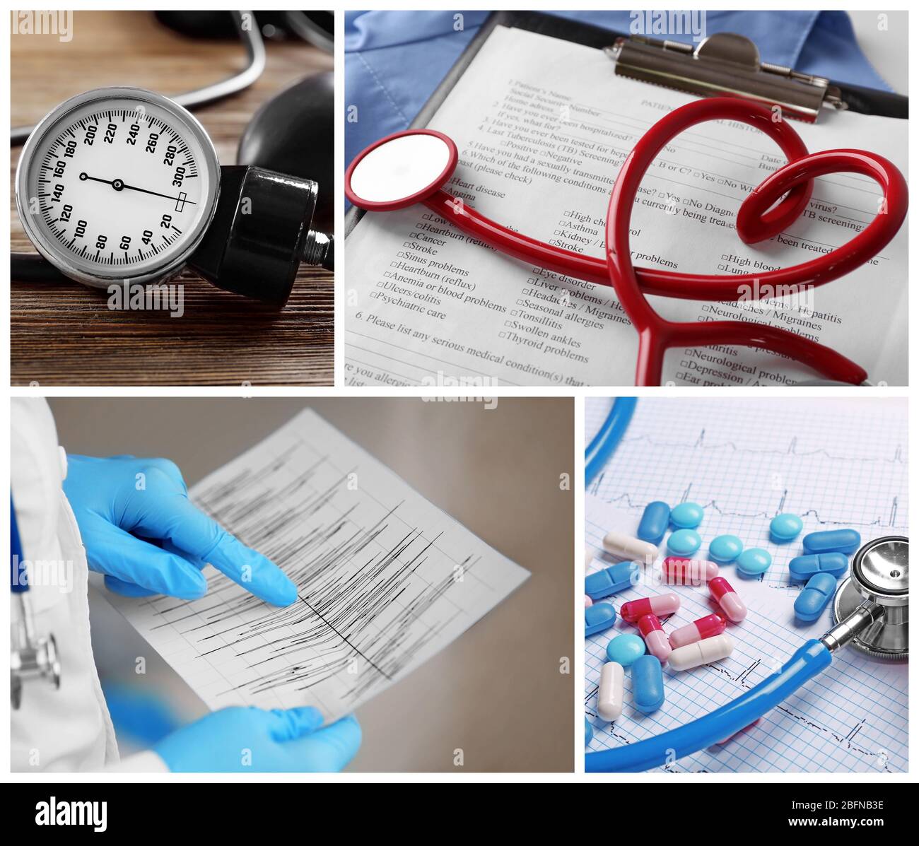 Cardiology collage. Medicine and health care concept Stock Photo - Alamy