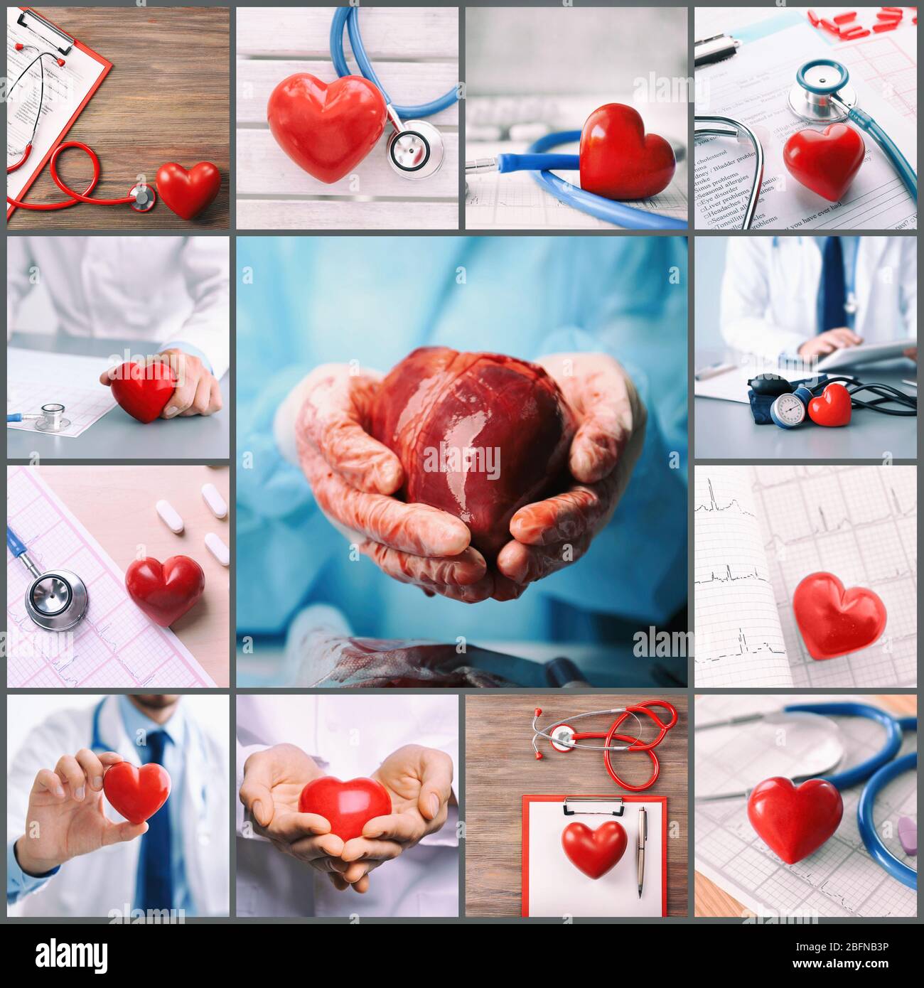 Cardiology collage. Medicine and health care concept Stock Photo - Alamy