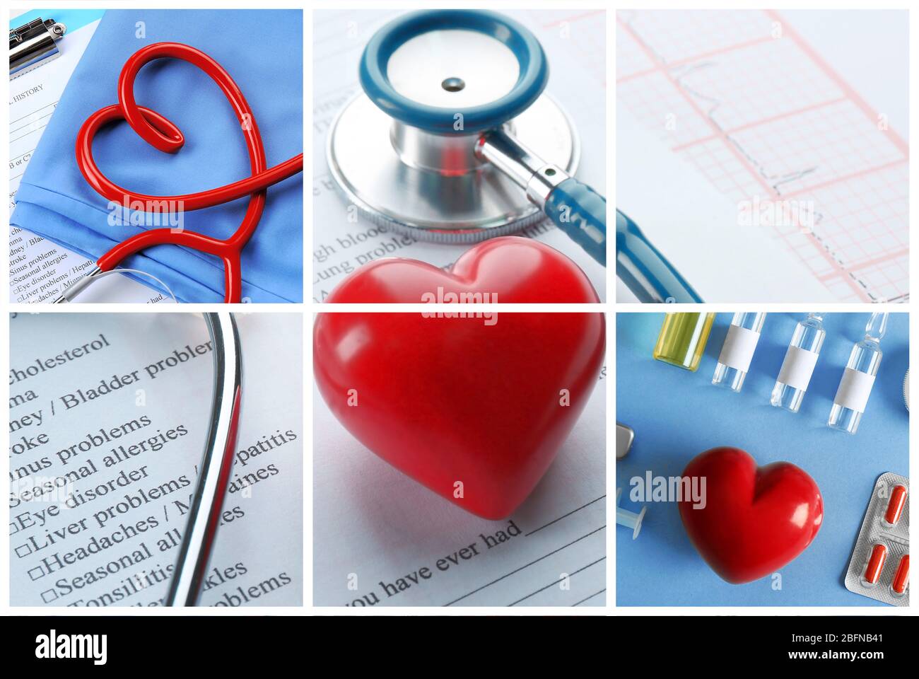 Cardiology collage. Medicine and health care concept Stock Photo - Alamy