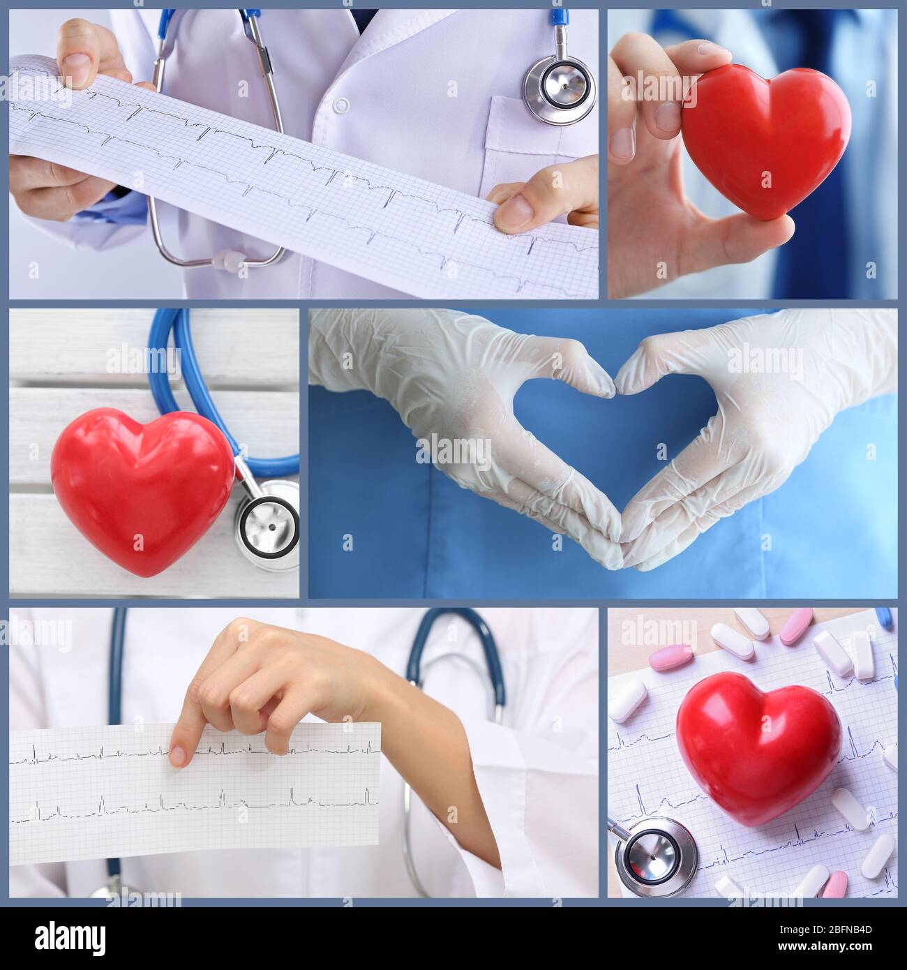 Cardiology collage. Medicine and health care concept Stock Photo - Alamy