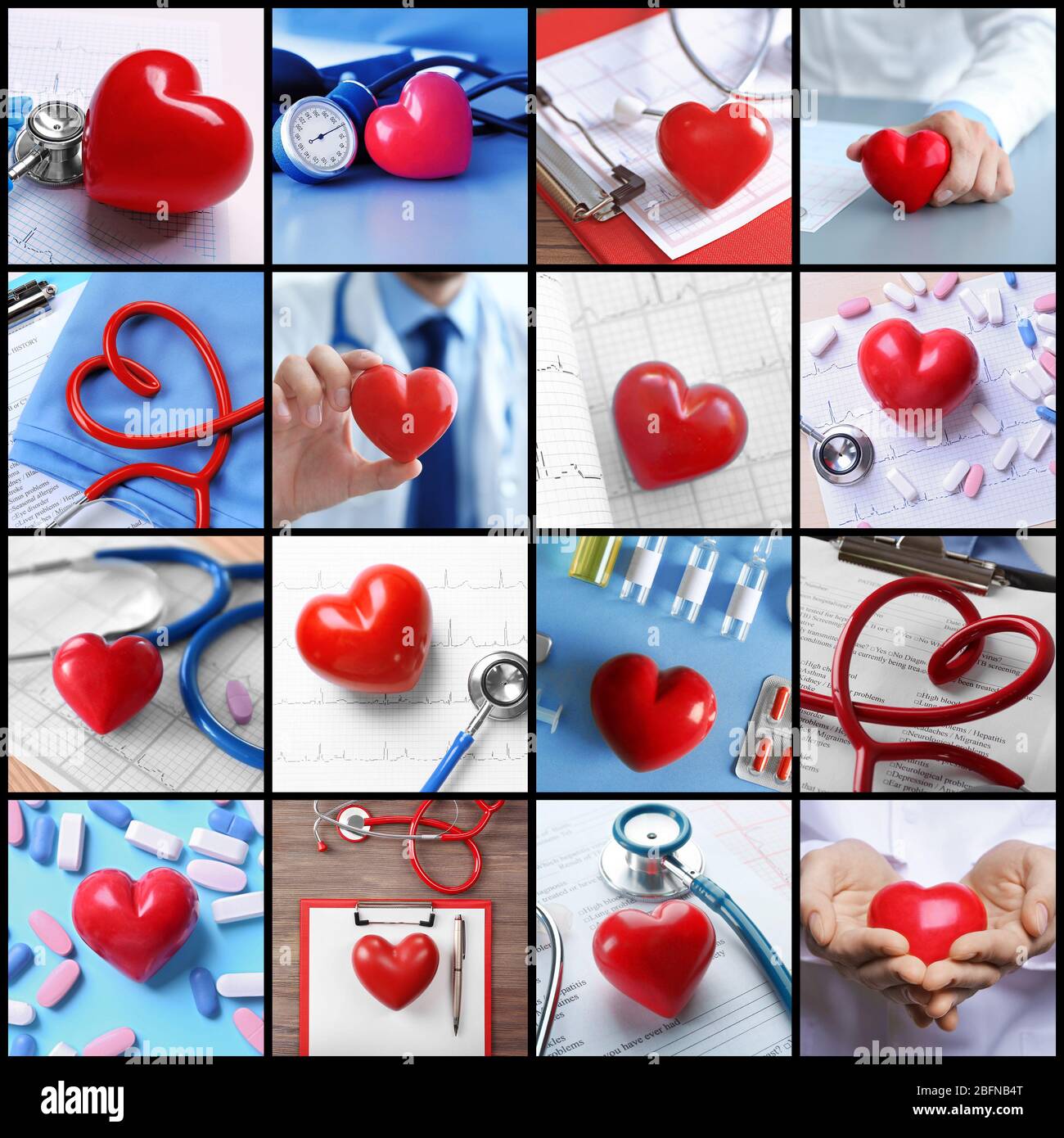 Cardiology collage. Medicine and health care concept Stock Photo - Alamy
