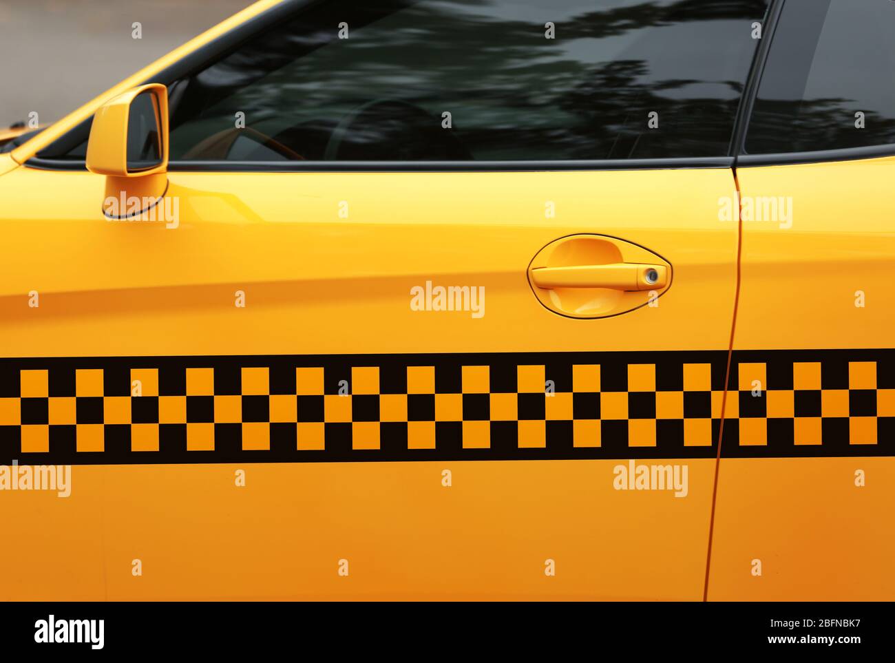 Yellow taxi cab, closeup. Taxi service concept Stock Photo - Alamy