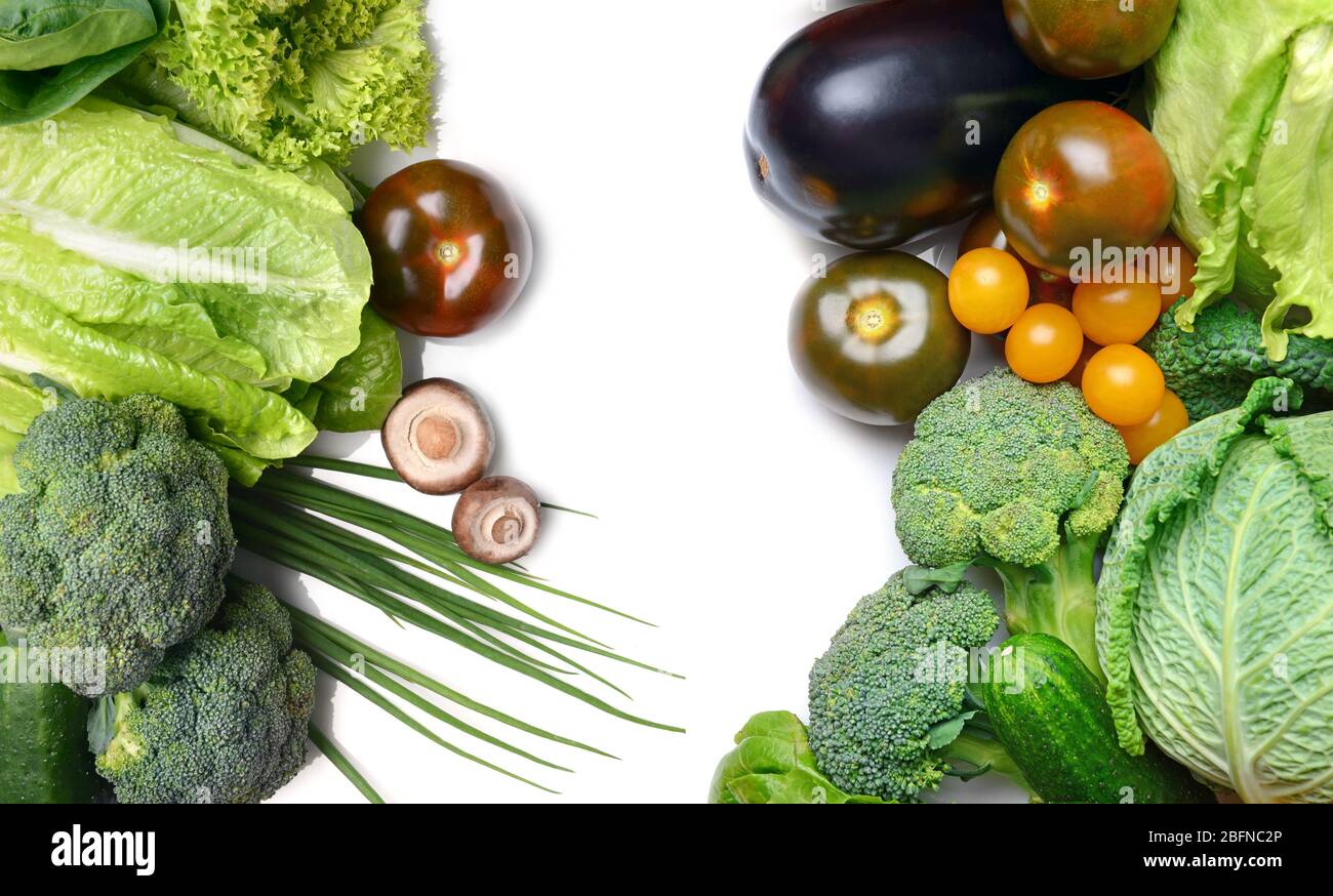 Fresh vegetables on white background Stock Photo - Alamy